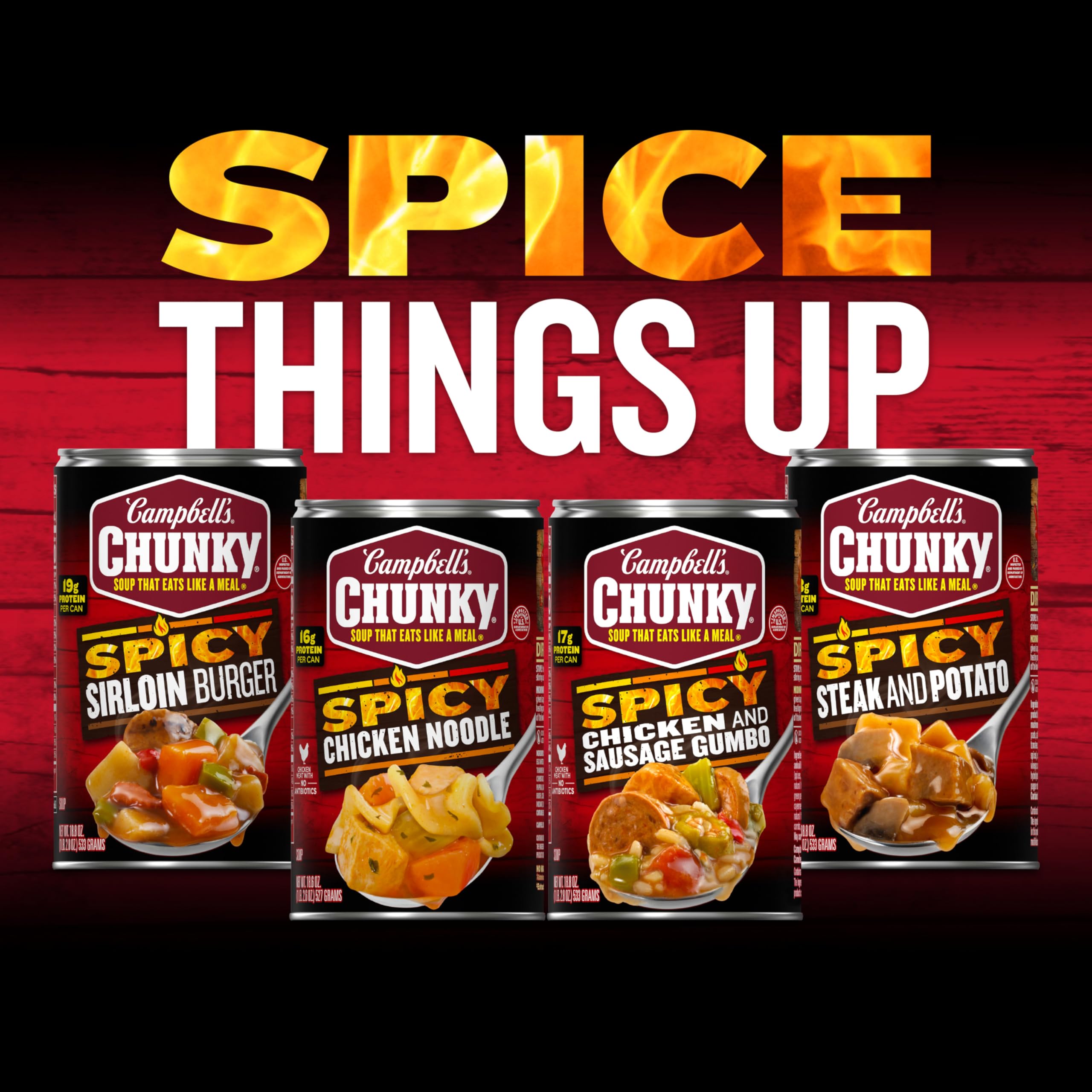 Campbell's Chunky Soup, Spicy Chicken and Sausage Gumbo, 16.1 oz Can (Case of 8)