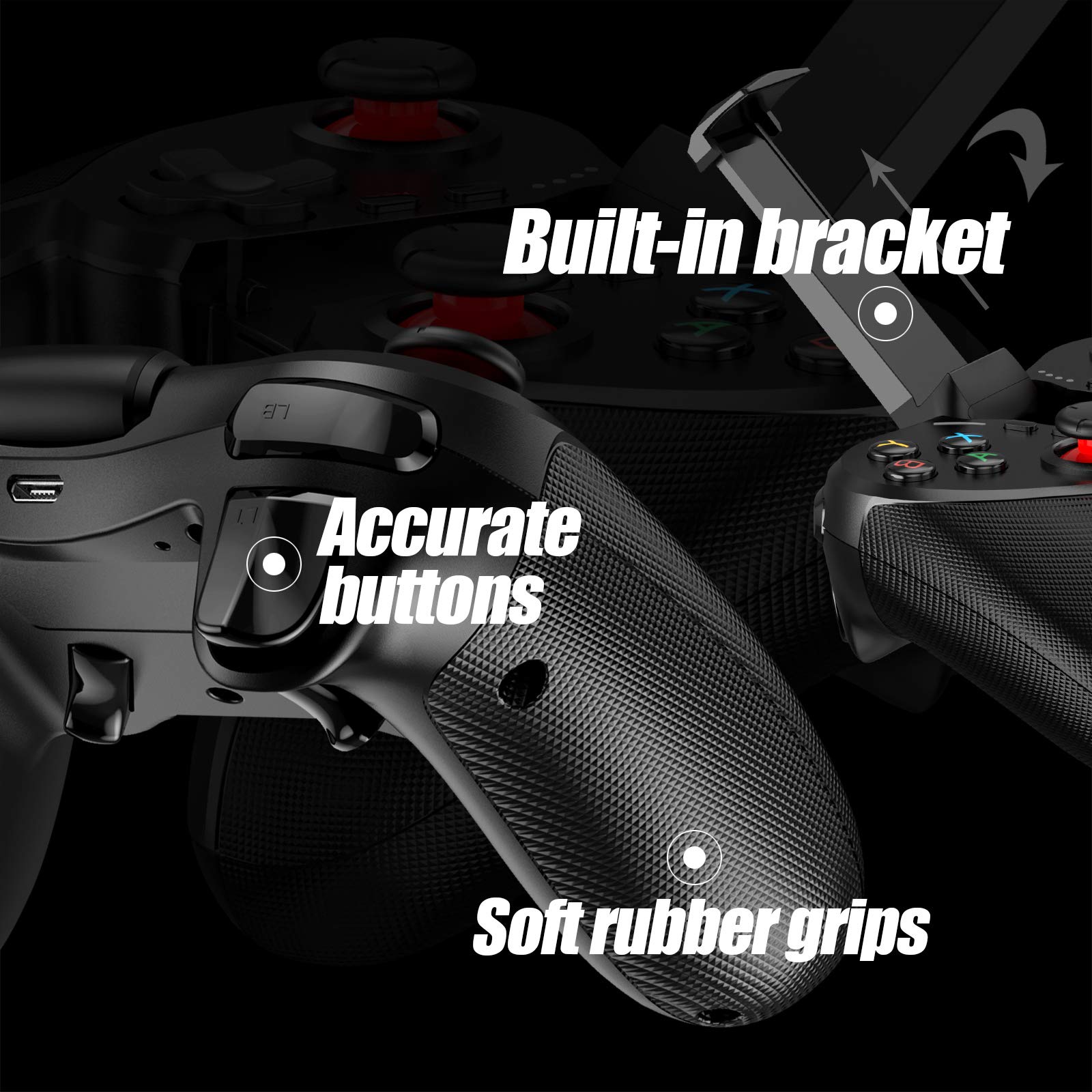 TERIOS Mobile Game Controller for Android β PC Controller β Gaming Remote for Smartphones/PS3/Windows β Instant Play and Turbo Function β Responsive Action Buttons