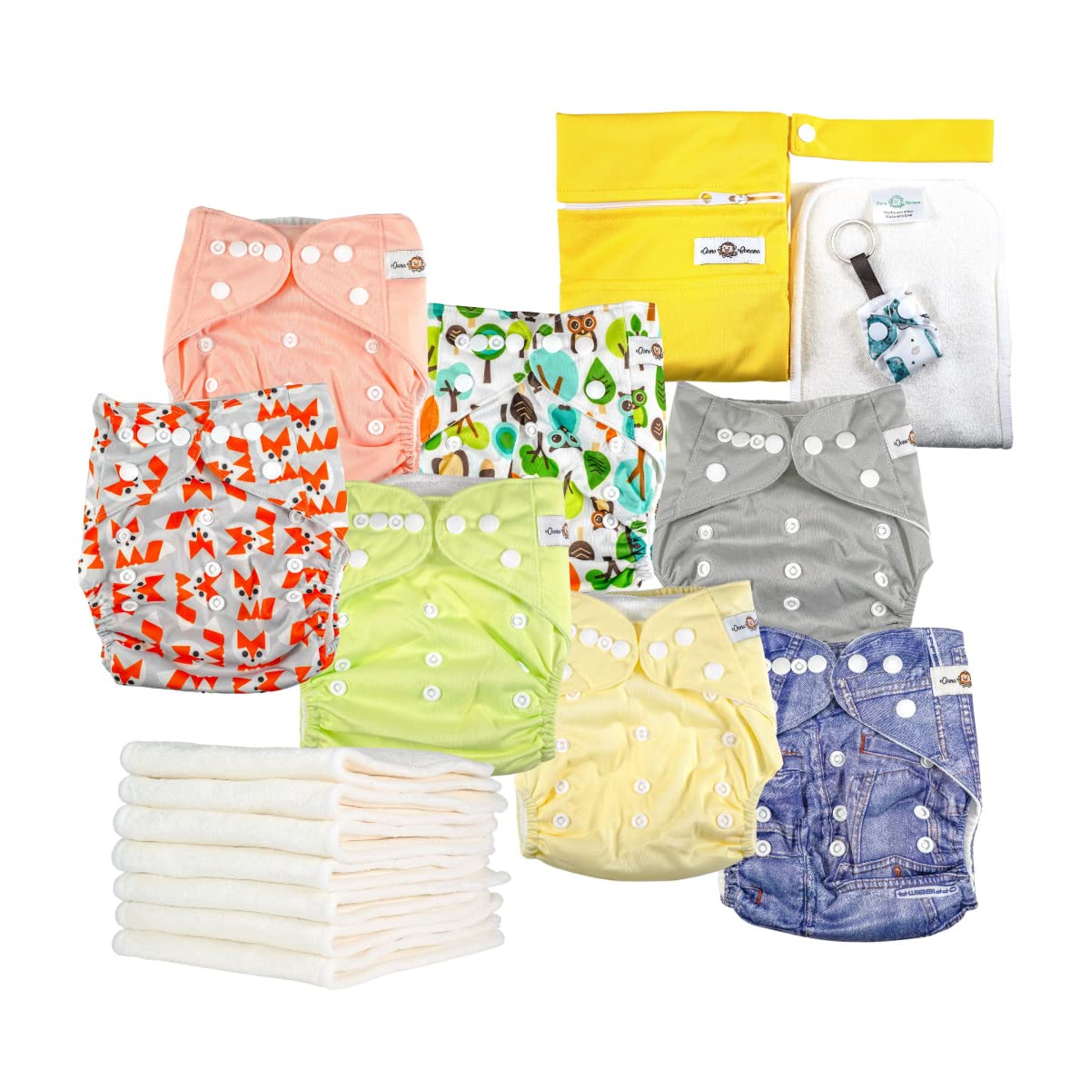 Dana Banana Baby Cloth Diaper 7 Pack + 14 Inserts