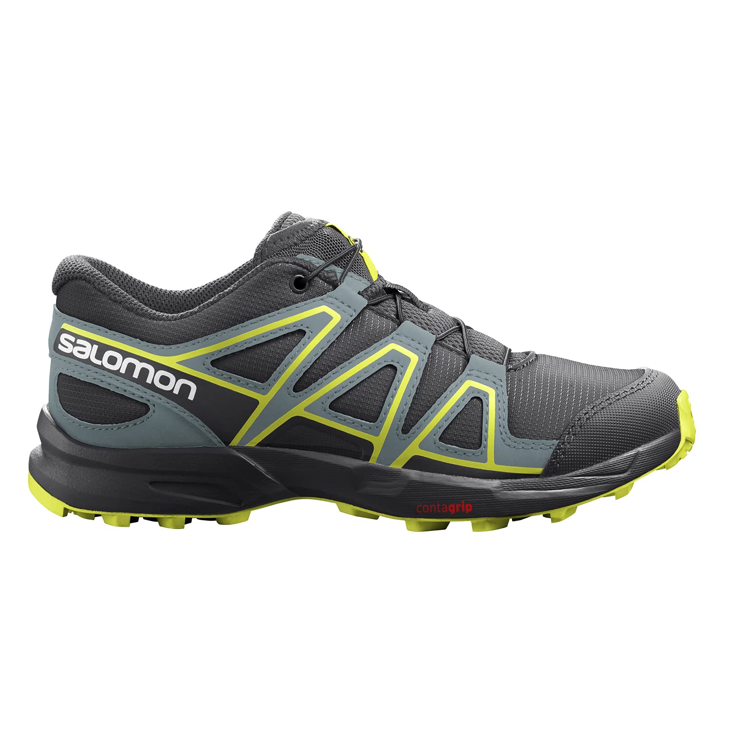 Salomon Kid's Speedcross Trail Running Shoes, Black/Black/Evening Primrose, 6 Big Kid