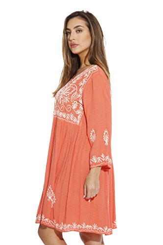 Riviera Sun Tunic Dresses for Women 21643-CORAL-3X