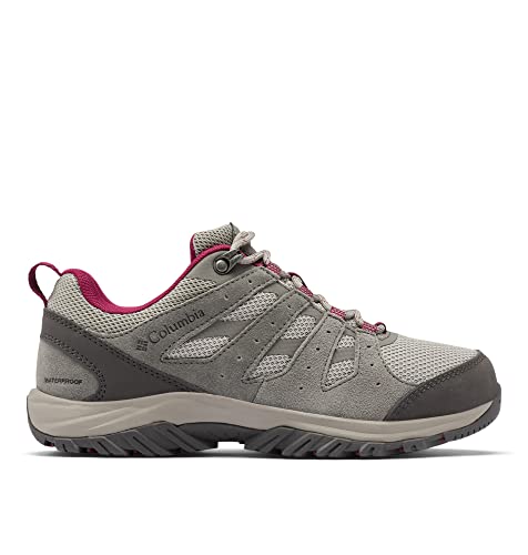 Columbia Women's Redmond III Waterproof Hiking Shoe, Titanium Titanium/Red Onion, 8 Wide