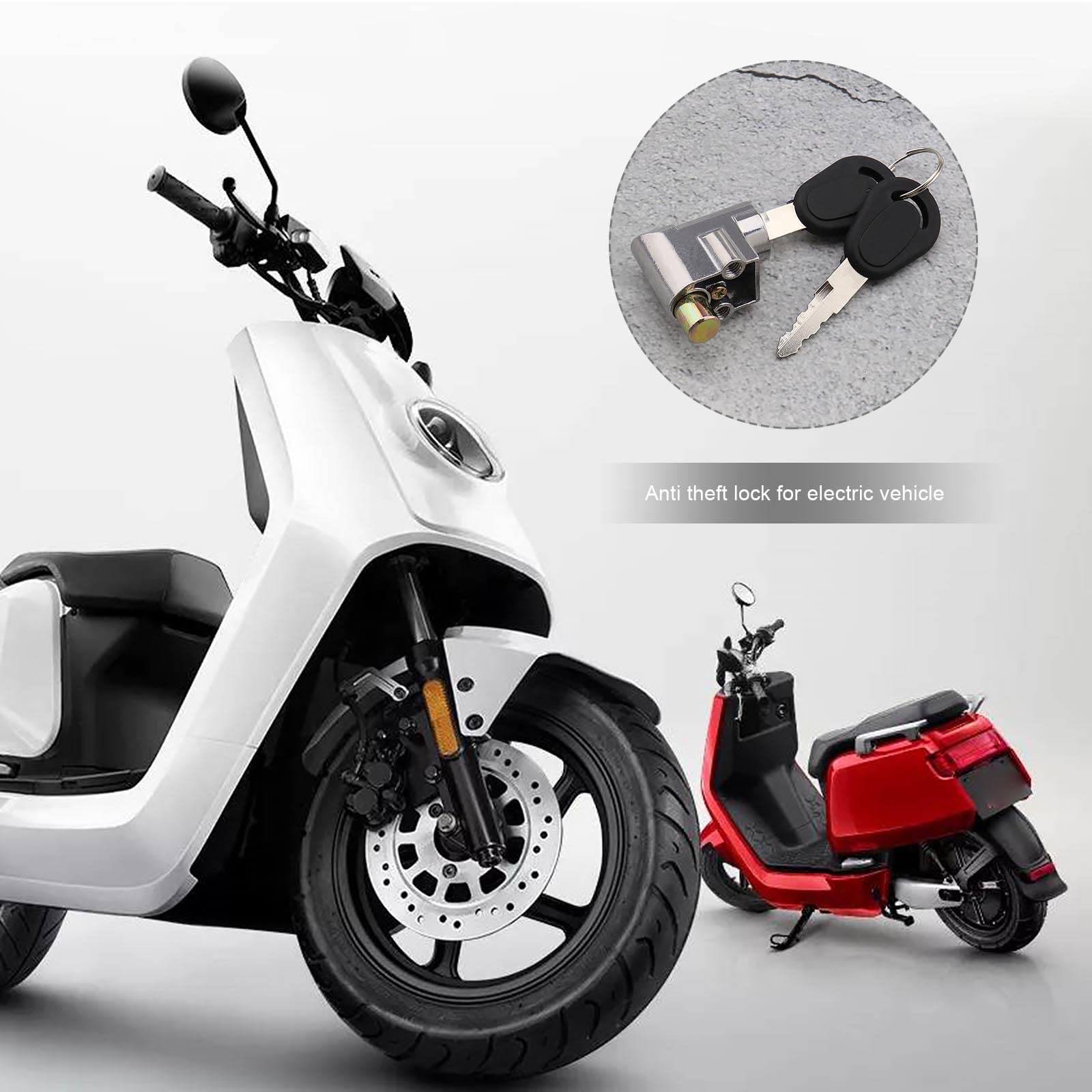 Create idea 2pcs Battery Cylinder Lock Ignition Switch Anti-Theft Safety Lock for Motorcycle Electric Bike Scooter E-Bike with 4 Keys Light Weight