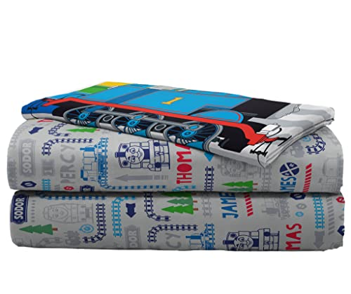 Jay Franco Thomas & Friends Rail Run 4 Piece Toddler Bed Set - Includes Comforter & Sheet Set Bedding - Super Soft Fade Resistant Microfiber (Official Mattel Product)