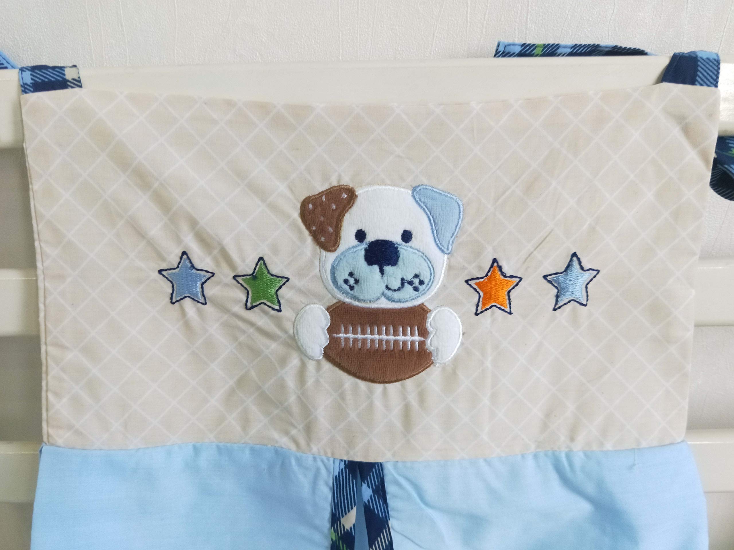 CribMATE Blue Dog Nursery Diaper Stacker Sport Puppy Diaper Hanging Bag (Blue Sport puppy)
