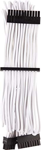 CORSAIR Premium Individually Sleeved ATX 24-Pin Cable Type 4 Gen 4 – White, for Corsair PSUs