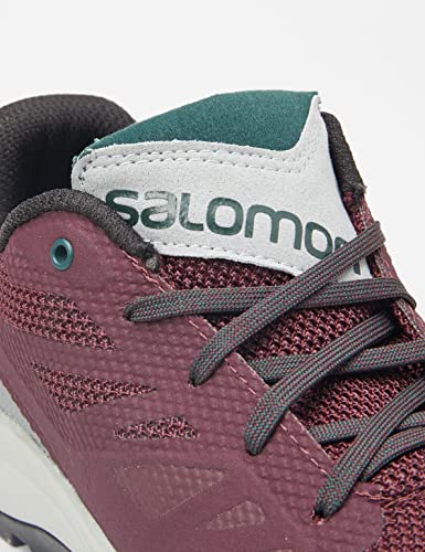 Salomon Outline Hiking Shoes for Women, Wine Tasting/Quarry/Green Gables, 6
