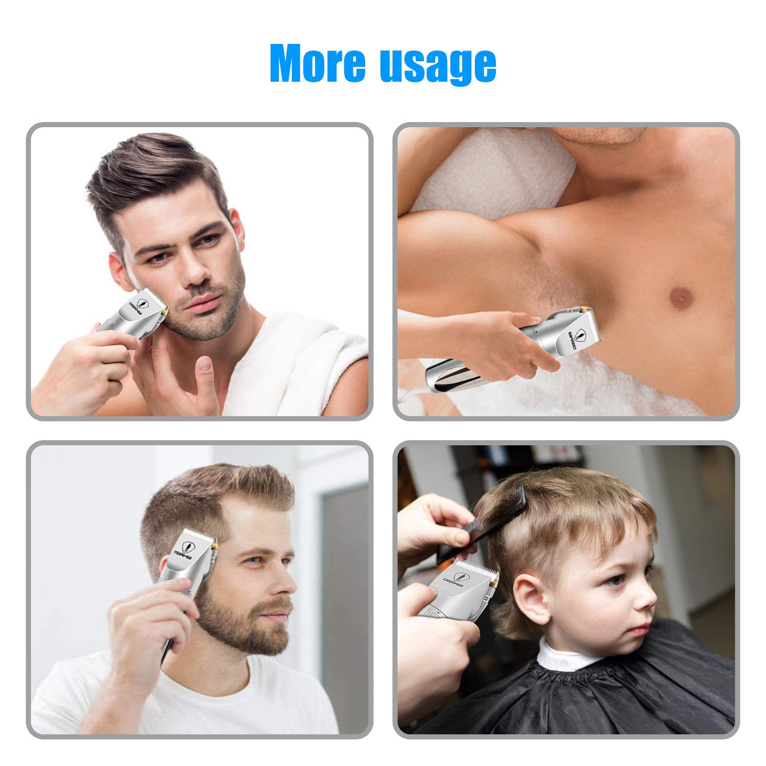 Ceenwes Hair Clippers Professional Cordless Quiet Hair Trimmers