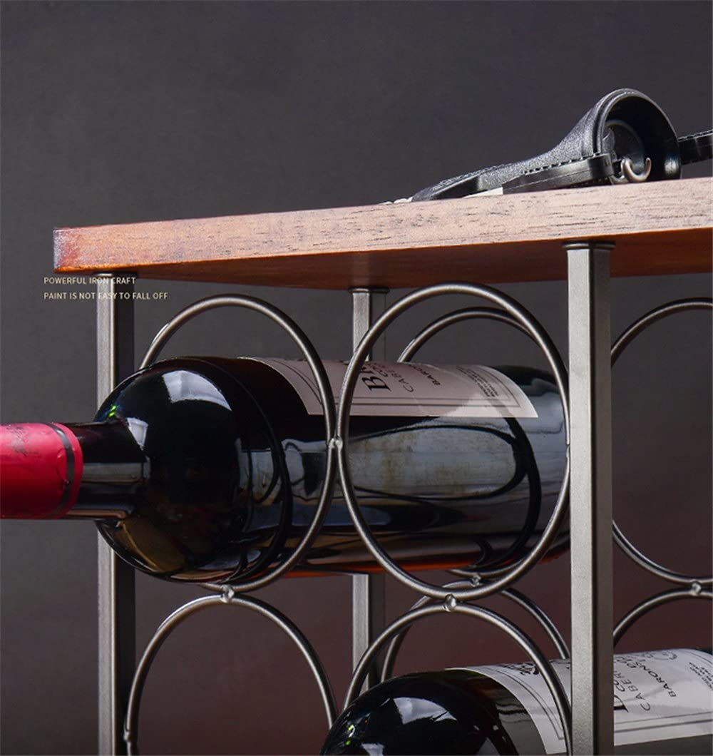 Fadak Wine Rack with Glass Stand, Countertop Wine Rack, Wooden Wine Rack with Trays, Perfect Home Decor & Kitchen Storage Rack, etc. (A)