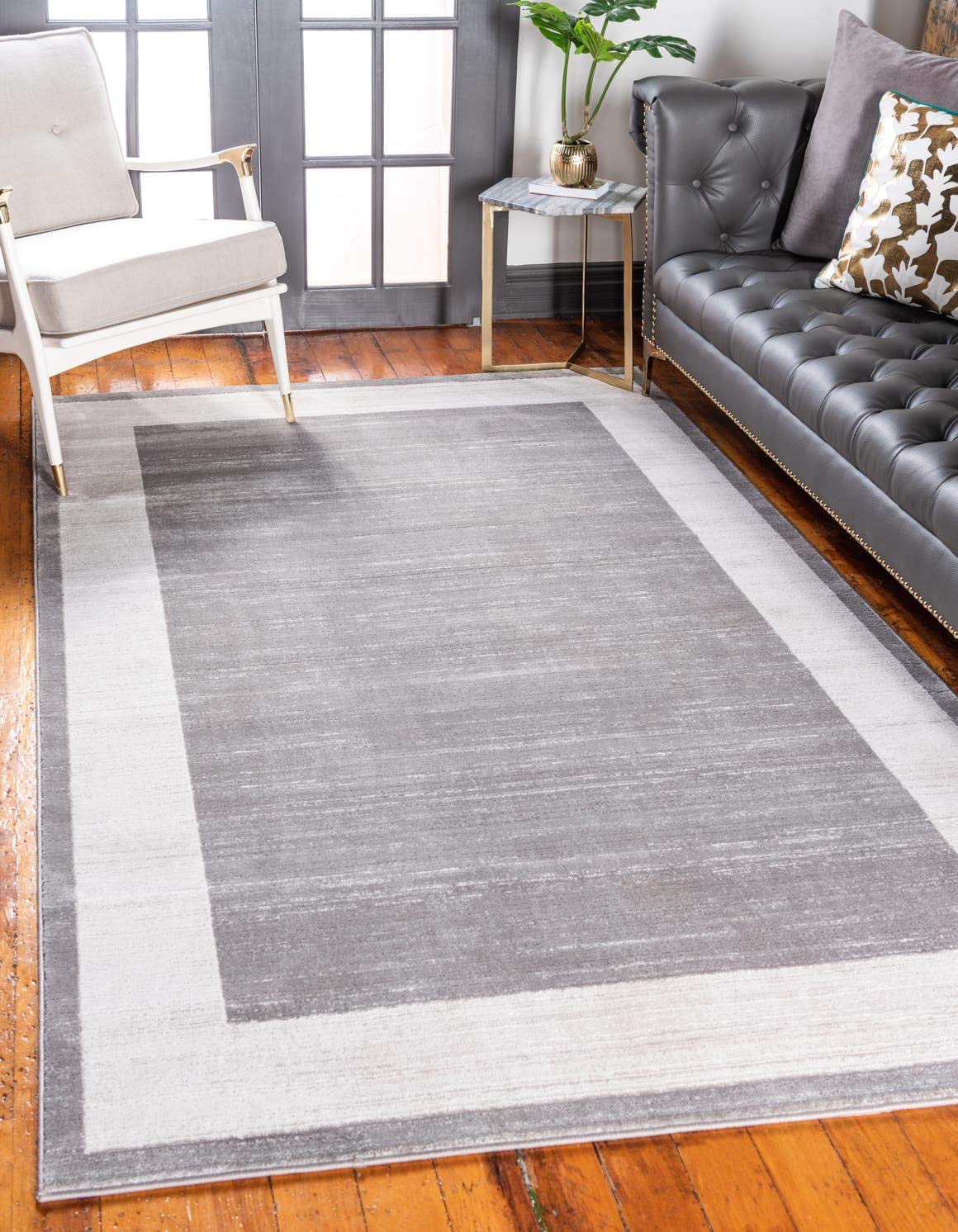 Unique Loom Jill Zarin Uptown Collection Area Rug - Yorkville (8'x 10' Rectangle, Gray/ Ivory)