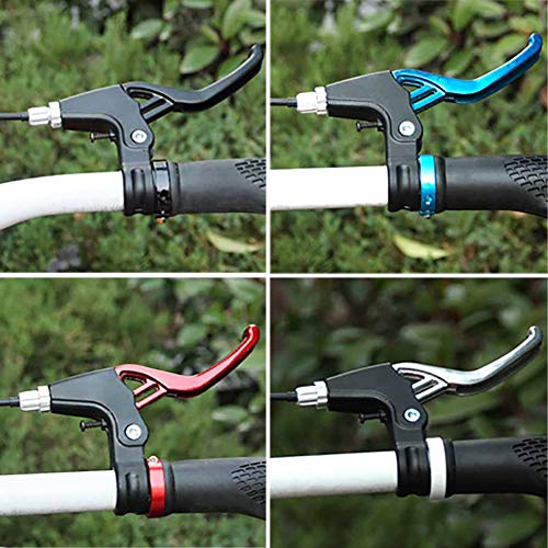 Lomodo 6 Pieces Bicycle Brake Accessories Including 2 Pack Aluminium Alloy Brake Levers (2.2 cm in Diameter) and 2 Pair V Brake Set and 2 Pack Brake Wire for Mountain/Road/MTB Bike(Red)