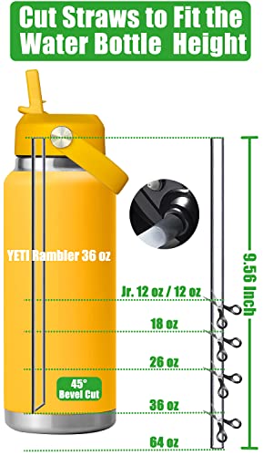 Straw Lid for YETI Rambler Jr. 12 oz Kids Bottle and Rambler 12 18 26 36 64 oz Bottle, Flexible Handle with Straw for Lid and Top Accessories Replacement