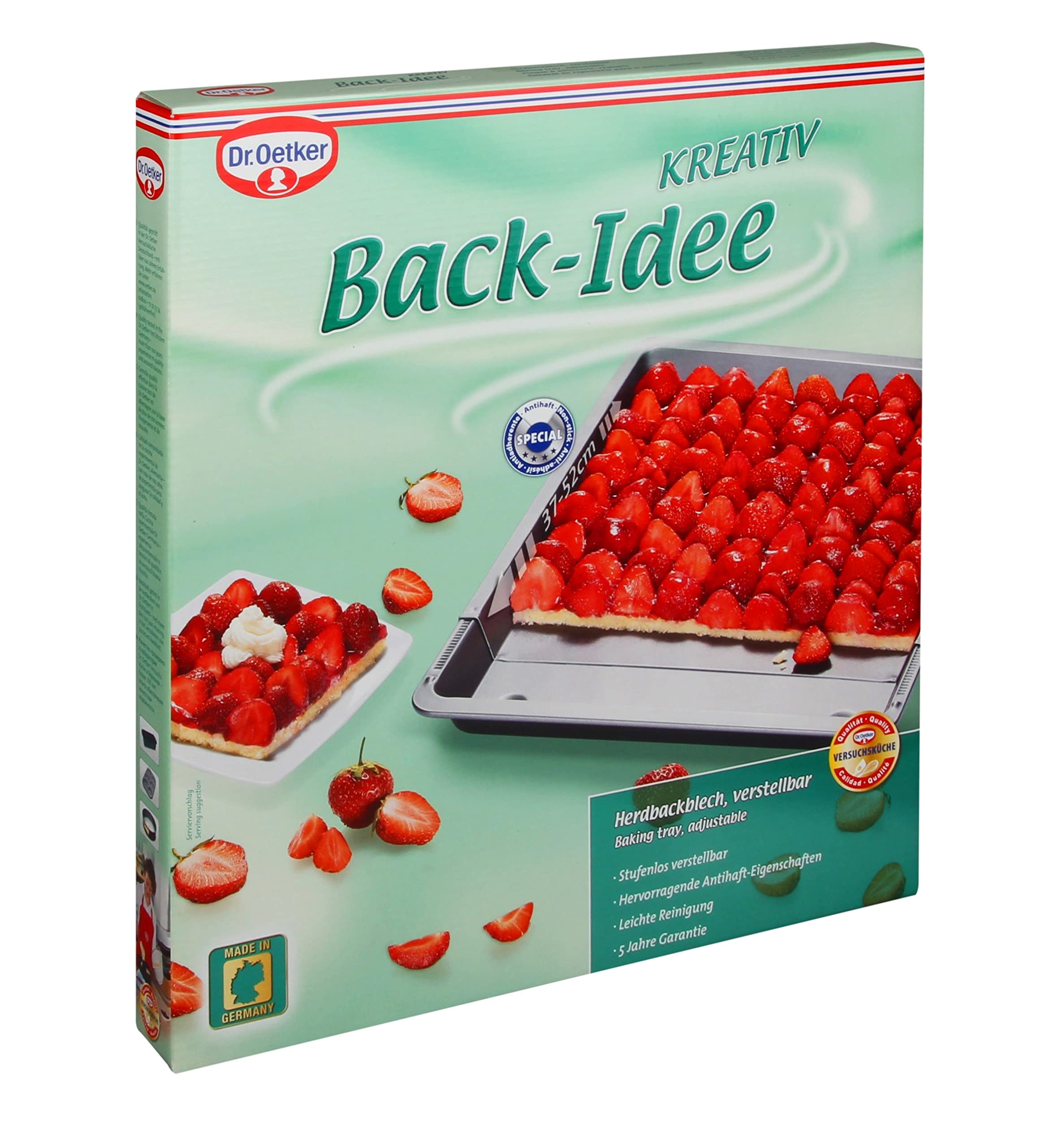 Dr.Oetker "Back-Idee" Adjustable Baking Sheet, 12.99" x 14.57-20.47", Black