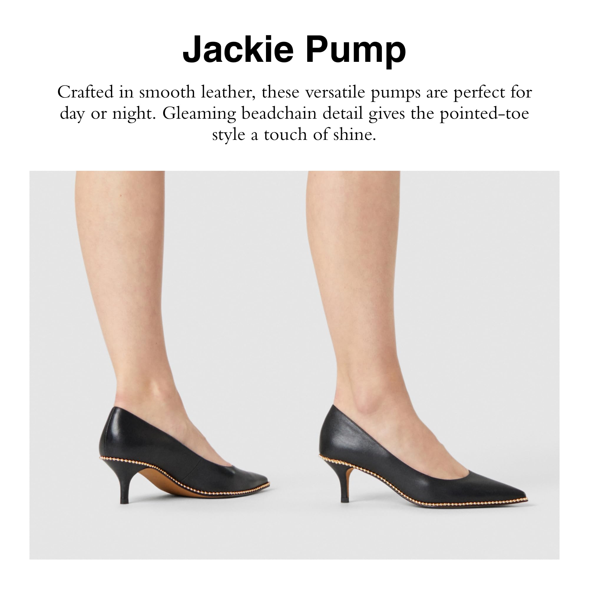 Coach Women's Jackie Leather Pump, Black, 7