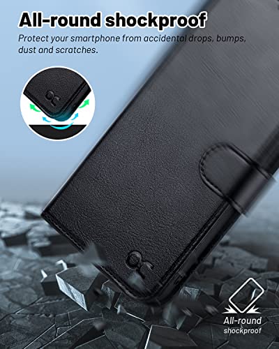 OCASE Compatible with Galaxy S23 5G Wallet Case, PU Leather Flip Folio Case with Card Holders RFID Blocking Kickstand [Shockproof TPU Inner Shell] Phone Cover 6.1 Inch (2023) - Black