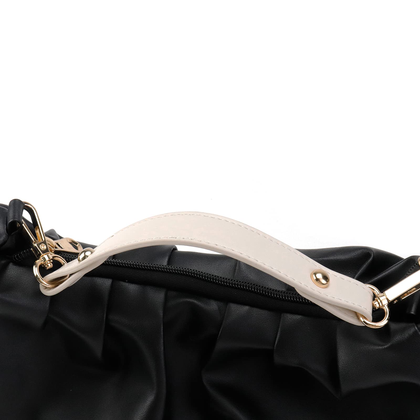 Crapyt L11.02" Bag Chain with PU Leather Strap White Wrap Replacement for Purse/Handbag/Bag Elegant Stylish 4 Pack Replacement with Zinc-Alloy Buckle