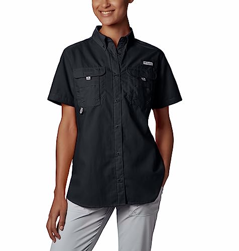 Columbia Women’s PFG Bahama Short Sleeve Shirt, Black, Medium