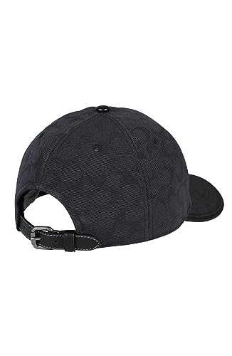 Coach Women's Signature C Jacquard Baseball Cap, Black Canvas