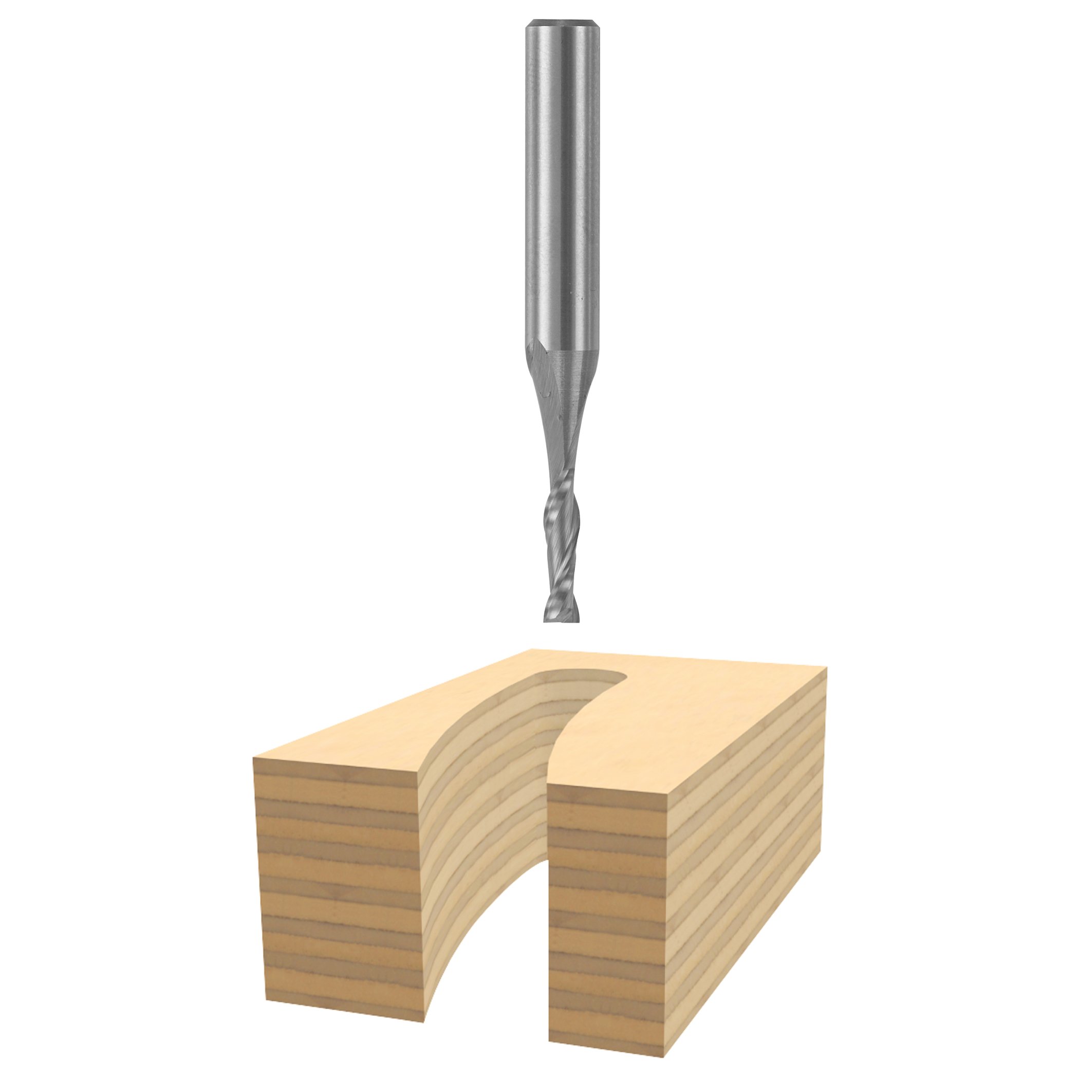 BOSCH 85909M 3/16 In. x 3/4 In. Solid Carbide 2-Flute U-Pieceut Spiral Bit