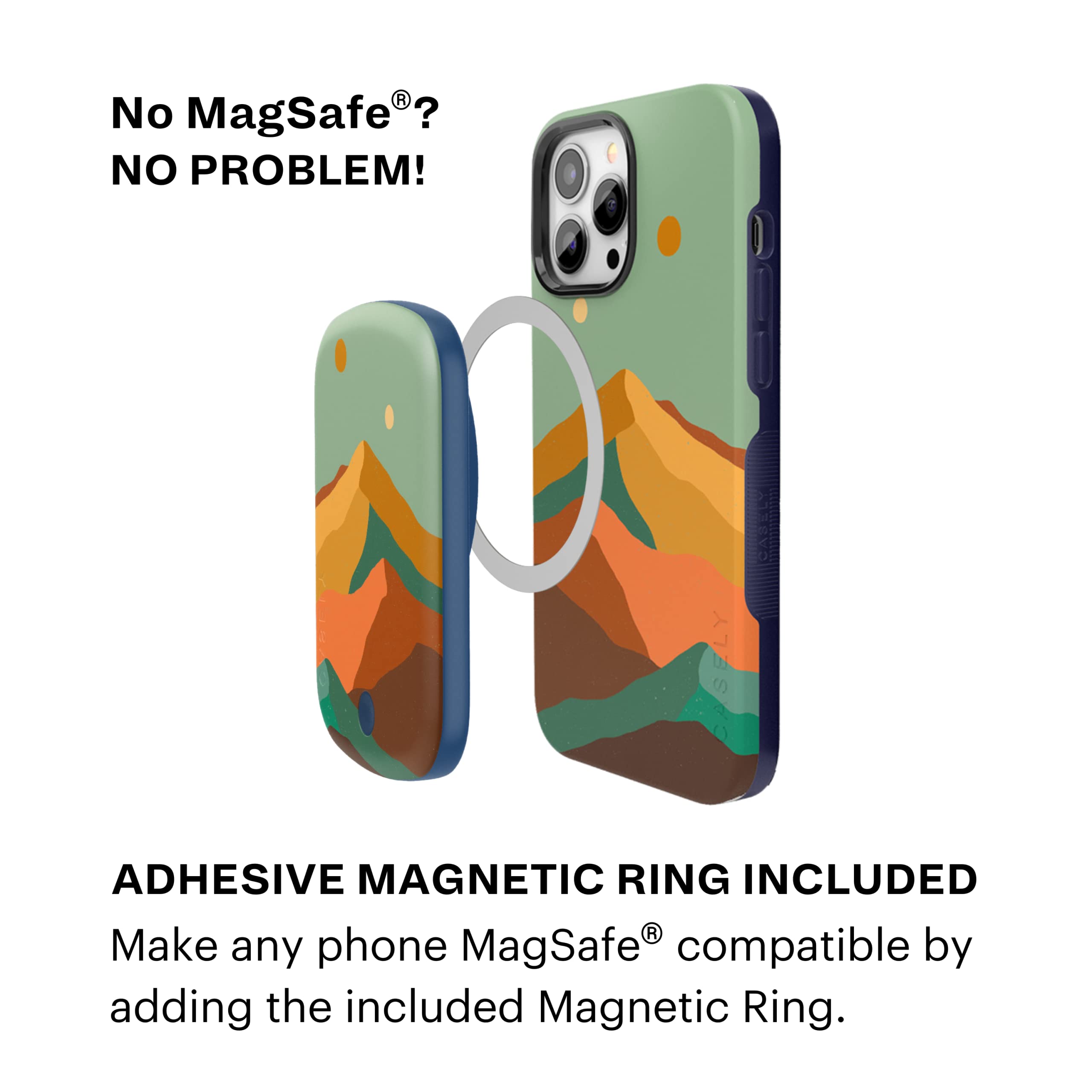 Casely Power Pod | MagSafe Compatible Battery Pack | Endless Peaks | Colorblock Mountain Power Pod (5,000 mAh)