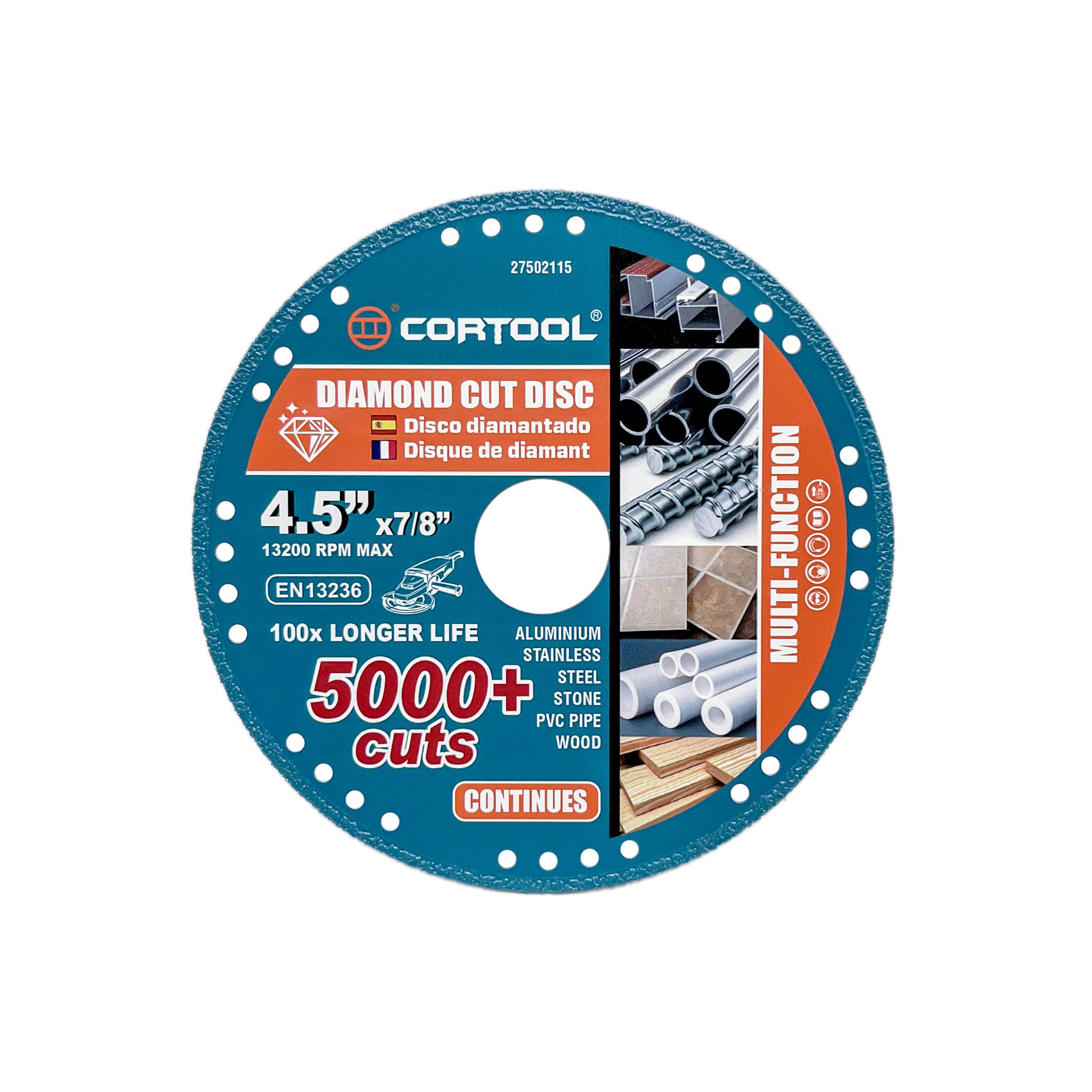 CORTOOL Diamond Cut Off Wheels 4 1/2 Inch, Diamond Metal Cutting Disc for Angle Grinder 4.5-Inch 7/8-Inch Arbor (Continued)