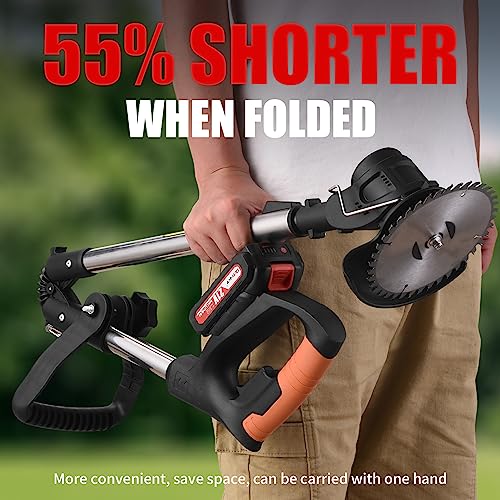 Octrace Electric Weed Wacker, Battery Powered Weed Eater with 1Pc 21V 2.0Ah Battery and Charger,Lightweight 3 in 1 Cordless Trimmer/Edger/Lawn for Garden,Yard(Black)