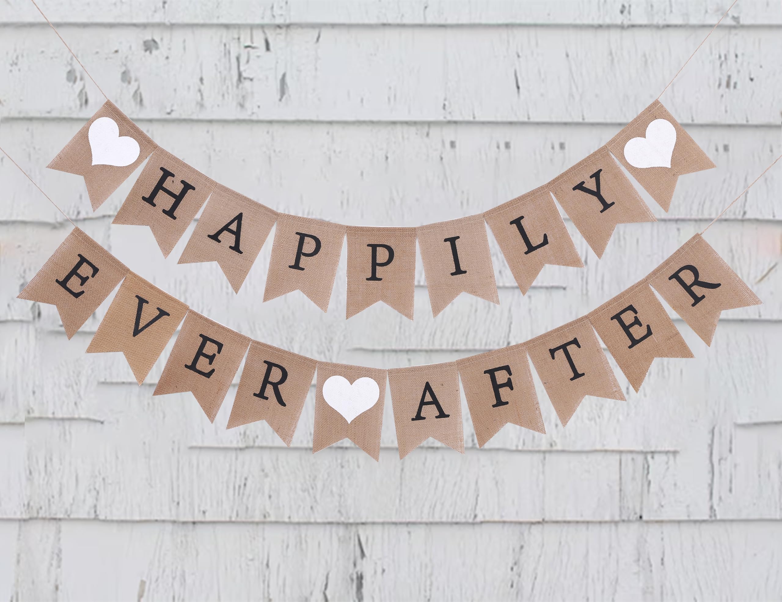 Happily Ever After Burlap Banner - Happily Ever After Bunting, Rustic Wedding Decor, Burlap Banner, Bridal Shower, Engagement, Just Married, Wedding Party Decorations, Rustic Country Bridal Shower