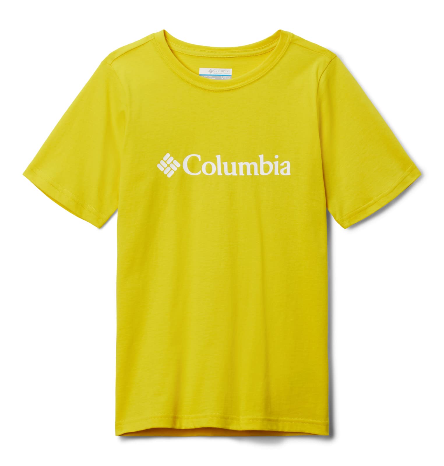 Columbia Youth Boys Basin Ridge Short Sleeve Graphic Tee, Laser Lemon/CSC Branded, Large