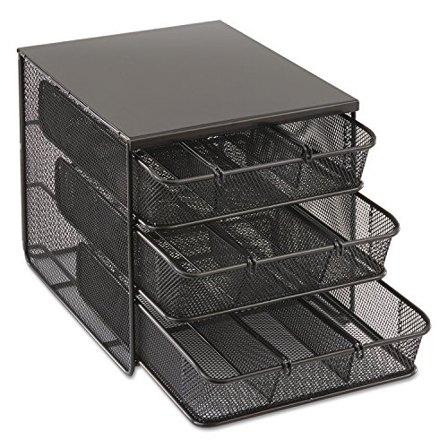 Safco 3275Bl 3 Drawer Hospitality Organizer 7 Compartments 11 1/2W X 8 1/4D X 8 1/4H Bk