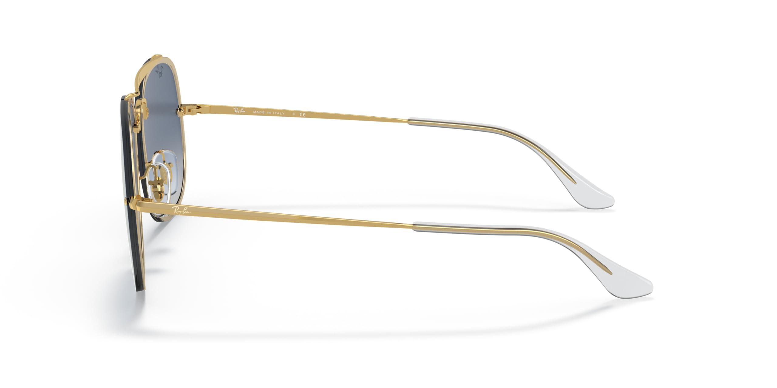 Ray-Ban RB3583N Blaze General Square Sunglasses, Gold/Clear Gradient Blue Mirrored Red, 58 mm