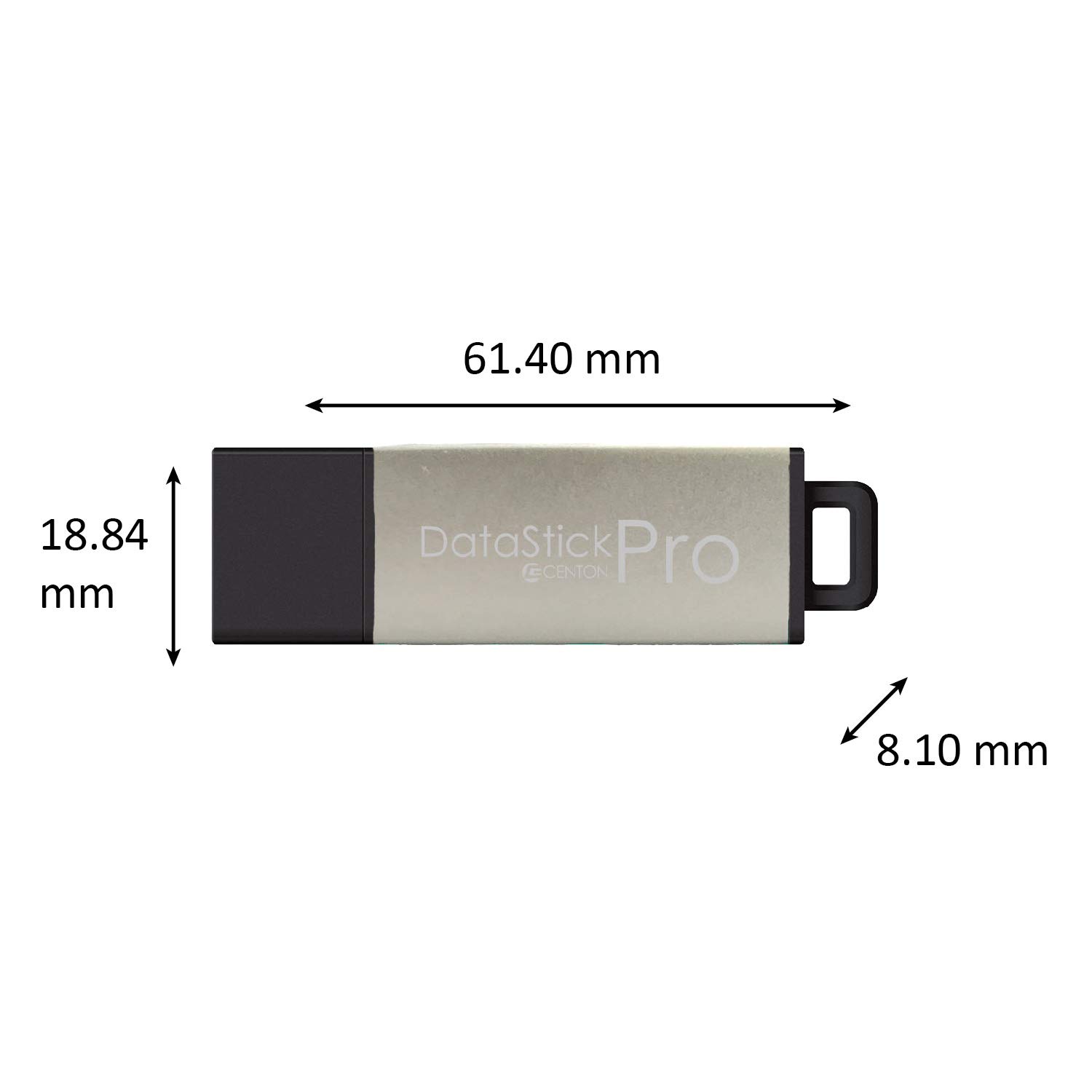 Centon USB 2.0 Datastick Pro (Silver Metallic), 128GB