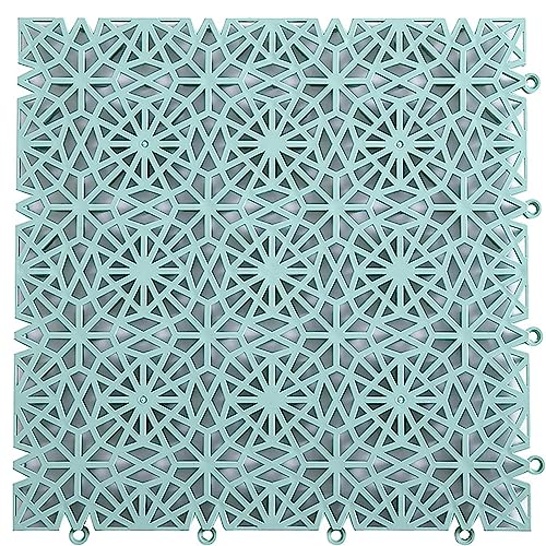 Modular Garage Flooring Tile - Interlocking Soft PVC, 12"x12" Pool Patio Floor, Non-Slip Splicing Floor Mat, Interlocking Drainage Mats Outdoor Indoor (B)