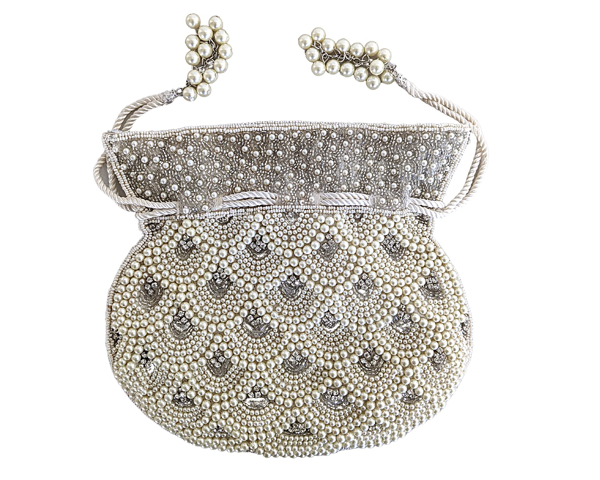 CRAFT BAZAAR Handmade Potli Bags For Women, Beaded Drawstring Purse, Evening Clutches For Wedding And Party, Wristlet Purses For Women