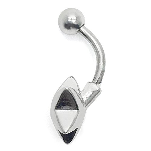 COOLSTEELANDBEYOND Steel Puff Star Belly Button Ring Body Jewelry Piercing Ring Navel Ring Barbells with Cubic Zirconia