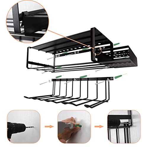 Power Tool Storage Organizer,Wall Mount Tool Holder Rack for Electric Drill,Heavy-Duty Tool Storage with Screwdriver Holder,Premium Garage Storage & Organization,Perfect Storage Gift for Men Husband