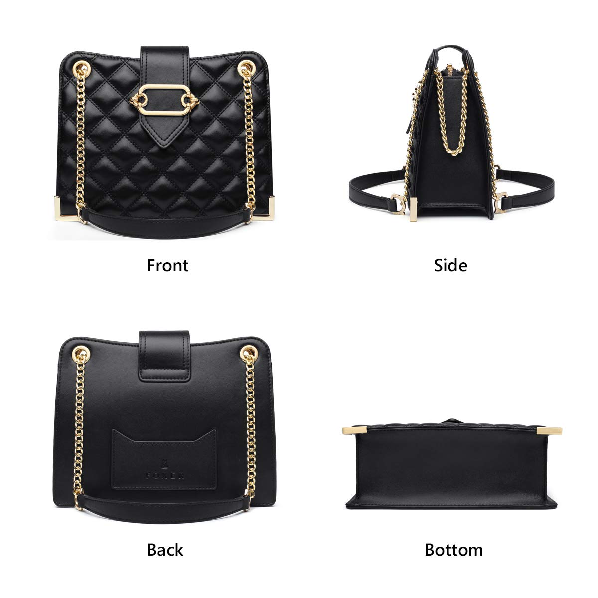 Crossbody Leather Bag Handbags Shoulder Bag for Women with Top Handle (black4)