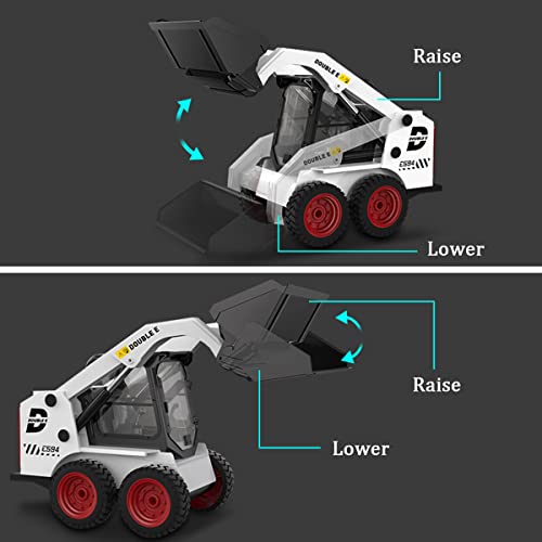 Mostop Remote Control Front Loader 1/14 Scale RC Skid Steer Loader Toy for Kid, 11 Channel Full Function RC Front Loader Tractor Electric RC Construction Vehicle Toy Loader with Lights and Sound