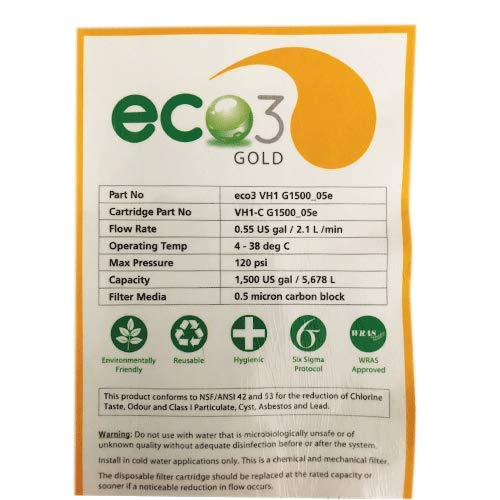 eco3 1,500 Gallon Dual Water Filter System with Lead Reduction! Includes pre-Sediment Filter for Heavy silt or Sediment Build-up Conditions