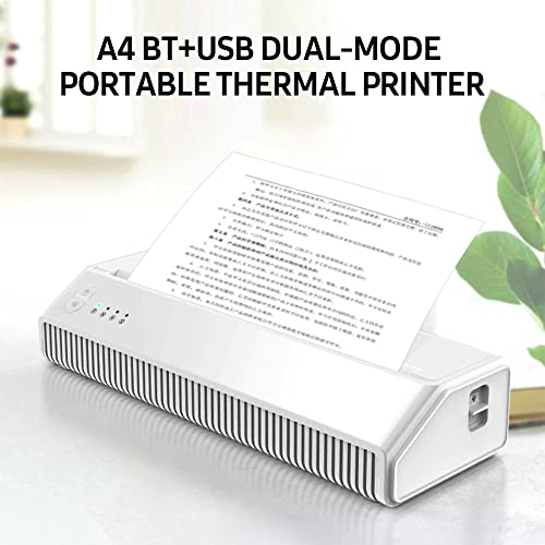 GAELOP DFHBFG Portable A4 Thermal Printer Test Paper BT+ Dual-Mode Document Photo Printer BT Printer Built-in Battery