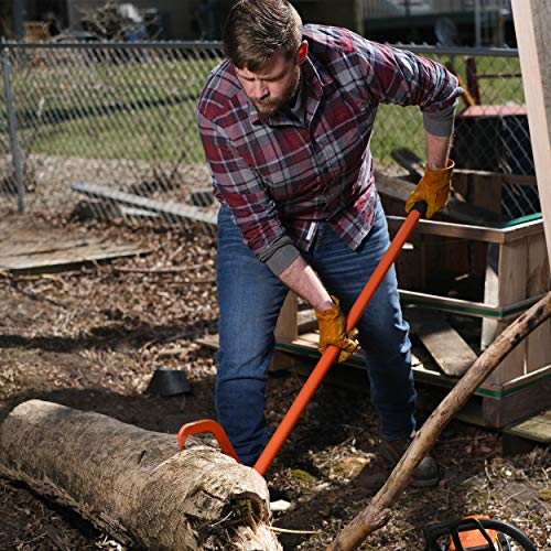 Felled Steel Timberjack - 12in x 48in Timber Jack Tool, Cant Hook Log Roller Tool for Logs Up to 12in Wide with Log Hook for Felling and Logging