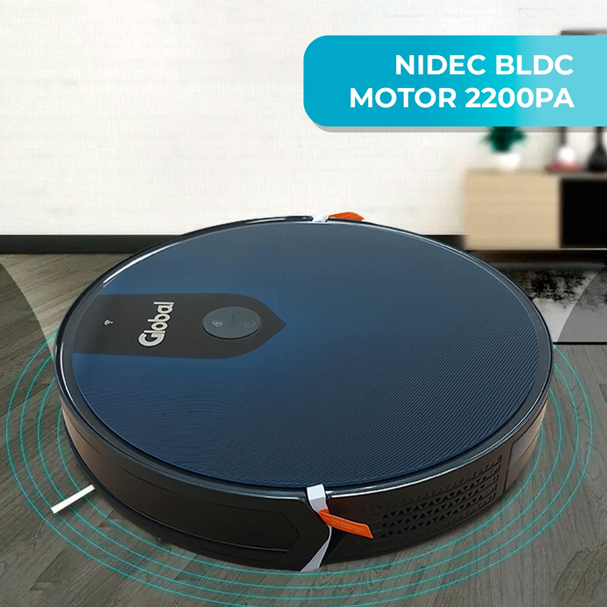 GLOBAL ELECTRONICS Robot Vacuum Cleaner, Wi-Fi, Personalized Cleaning Recommendations, Compatible with Alexa, Good for Pet Hair, Self-Charging, Robotic Vacuum Cleaner for Hardfloor and Carpet Cleaner