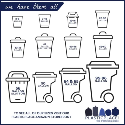 Plasticplace 5 Gallon Liner │ 0.9 Mil │ White Drawstring│ 19" X 25" (100 Count)