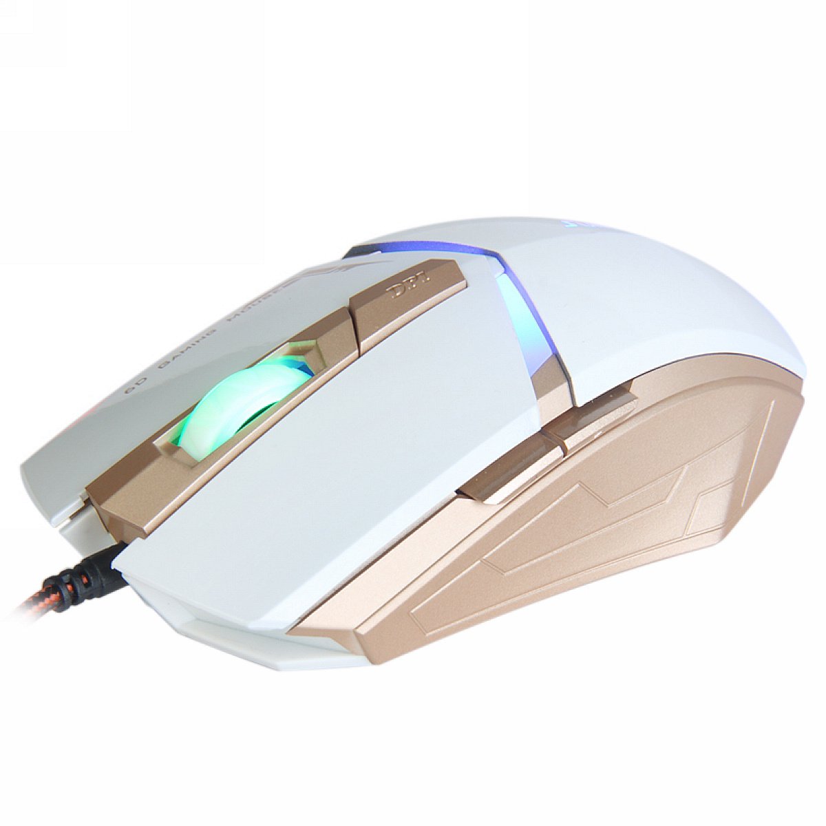 Qisan Gaming Mouse USB Wired Mouse 1600 DPI Adjustable LED Cool (Black)