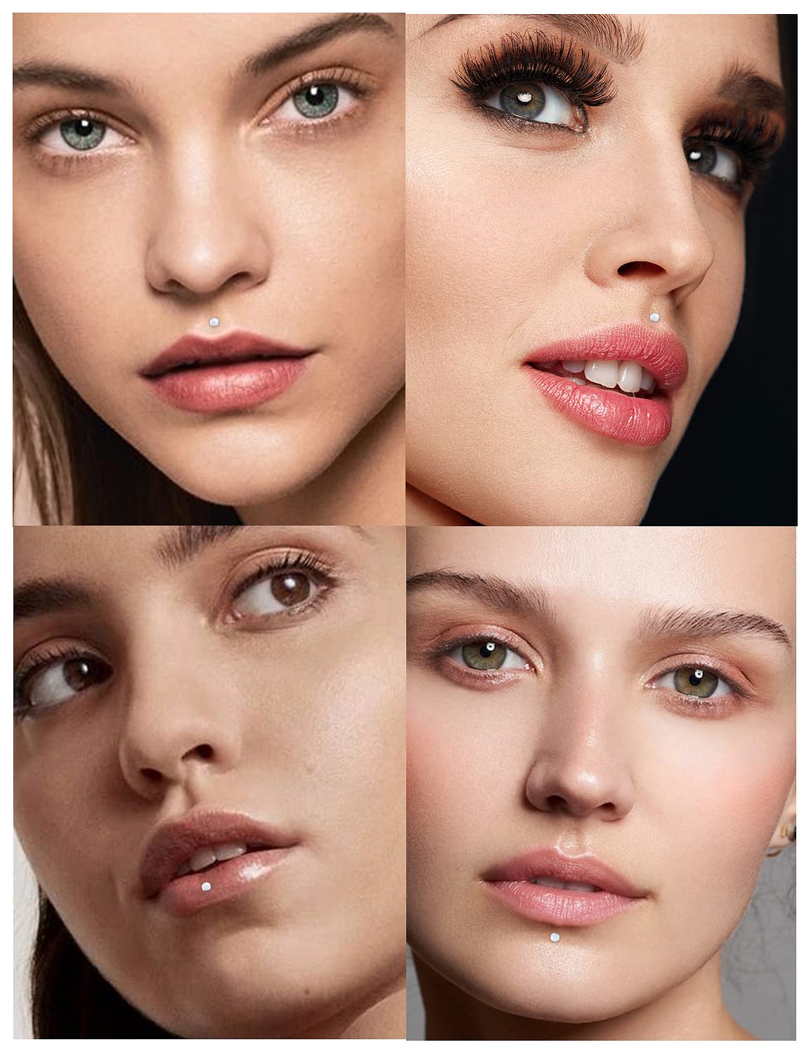 Cisyozi 16g Clear Earring for Sport Nose Stud Ring Work surgery Plastic Lip Labret Monroe Medusa Ring Acrylic Silicone flexible Flat Back Cartilage Helix Tragus Earring Stud Piercing Retainer Jewelry