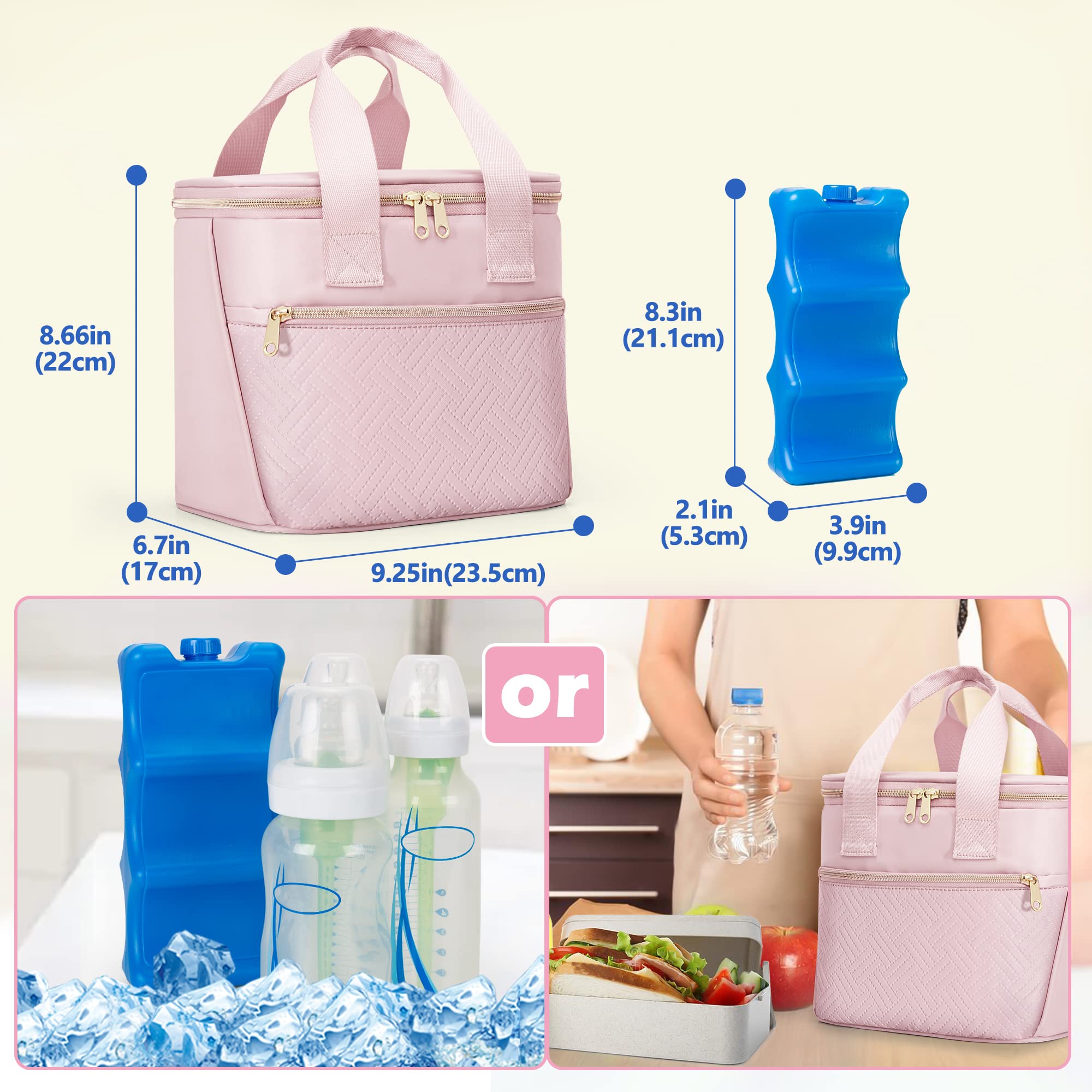 Fasrom Pump Travel Bag Bundle with Breastmilk Storage Cooler with Ice Pack Fits 6 Tall Baby Bottle Up to 9 Ounce