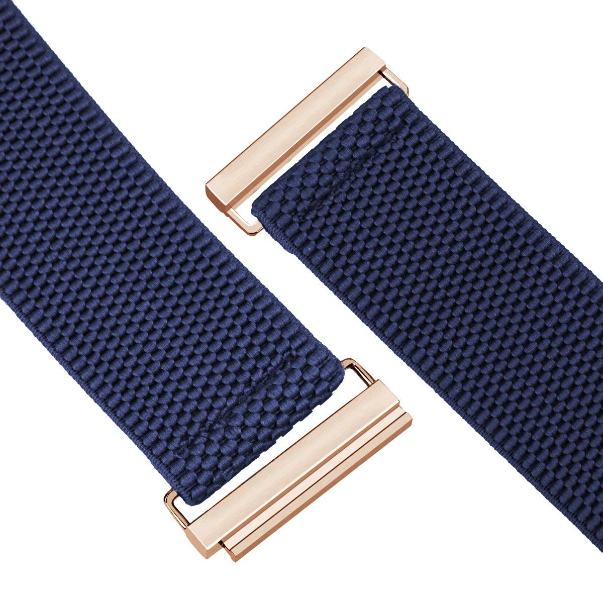 Samtree Stretch Elastic Belt for Women, Adjustable No Show Flat Buckle Lightweight Cinch Waistband for Dresses, Navy Blue