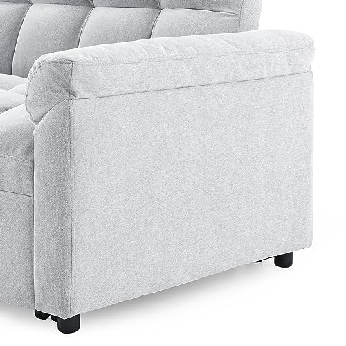 ERYE 3 in 1 Convertible Sleeper Sofabed,Modern Linen Tufted Upholstered Loveseat Sofa&Couch with Pull Out Sleep Couch Bed and Padded Armrests for Home,Office,Apartment,RV Living Room