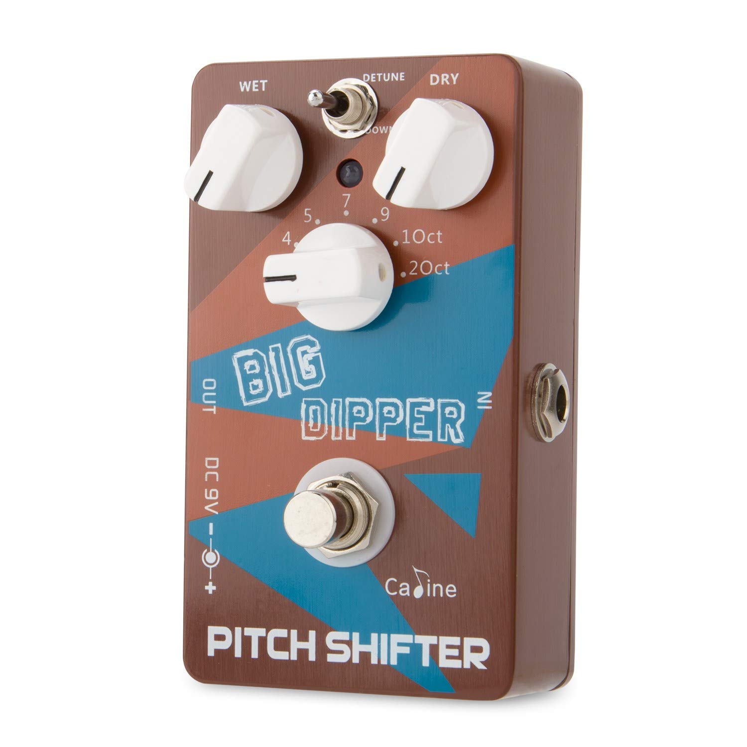 Caline Harmonizer Pedal Digital Octave Guitar Effect Pedal 7 Modes True Bypass Aluminum Alloy Housing Big Dipper Brown CP-36