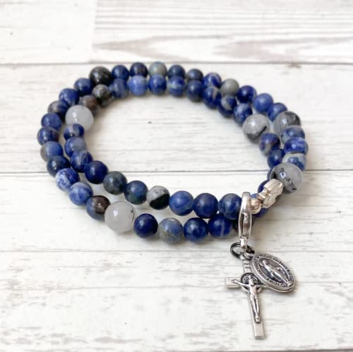 Chews Life Calcutta Stretch & Wrap Gemstone Rosary Bracelet - Medium
