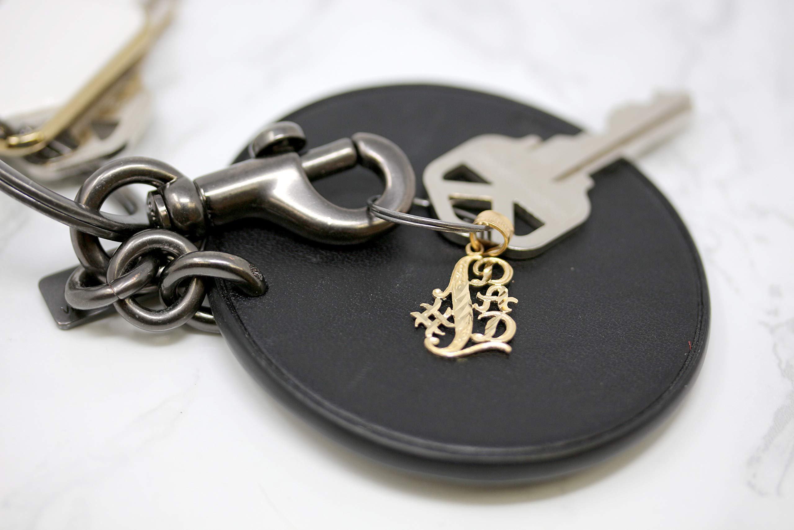 CaliRoseJewelry 10k #1 Dad Best Dad Handmade Keychain Charm Pendant for Father in Yellow Gold